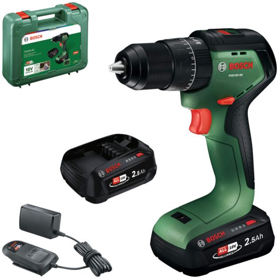 Akumulatorska vibraciona bušilica - odvrtač Bosch PSB 18V-60; 2x2,5Ah (06039D7302)