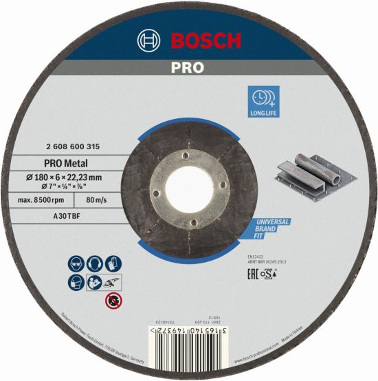Bosch PRO Metal brusna ploča 180x6 mm A 30 T BF oSa (2608600315)