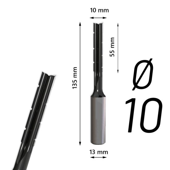 Burgija za šlic 10mm radna dužina 55mm; ukupna dužina 135mm; prihvat 13mm FUL 102A.100