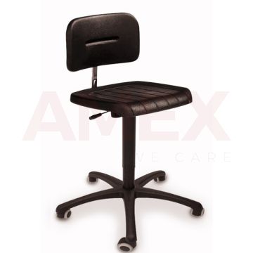 Pokretna laboratorijska stolica ROTH od poliuretana, visina 420 - 620 mm