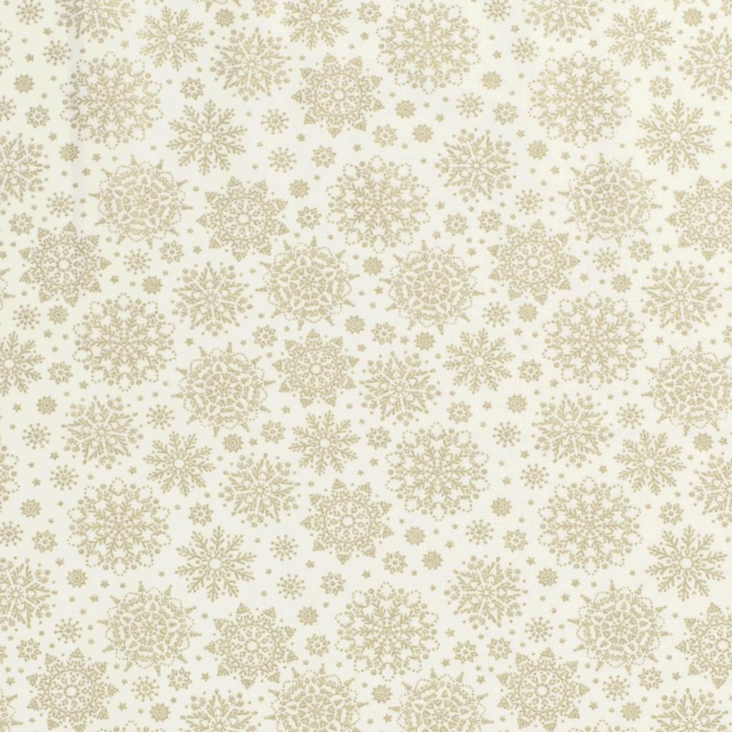 Puplin Zlatne pahulje | metalik | krem | 100%CO