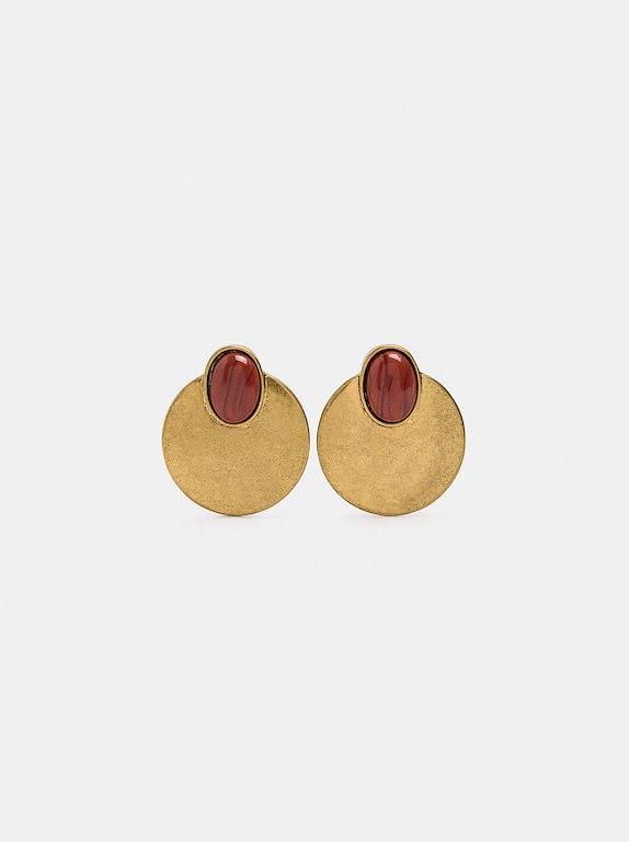 ROUND EARRINGS WITH OVAL DETAIL