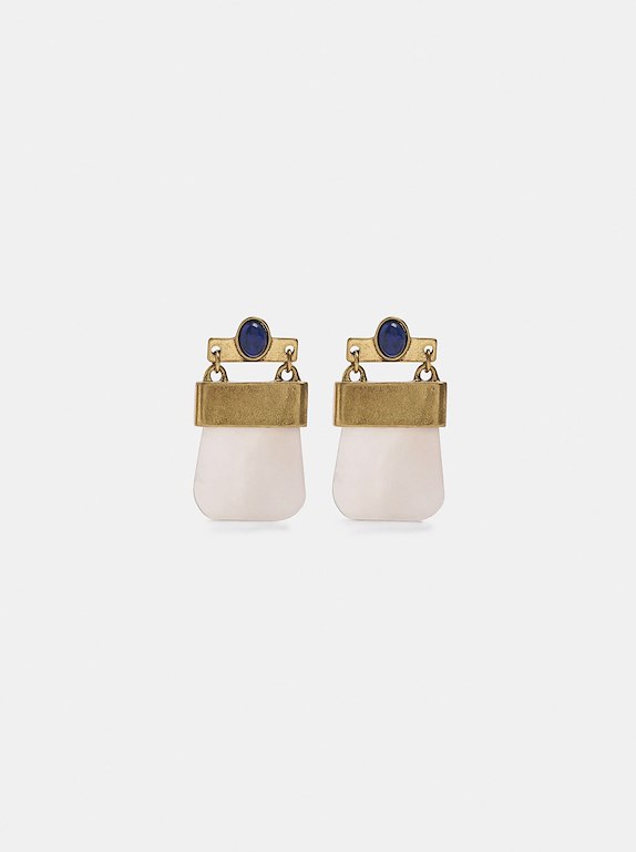 RECTANGULAR STONE EARRINGS