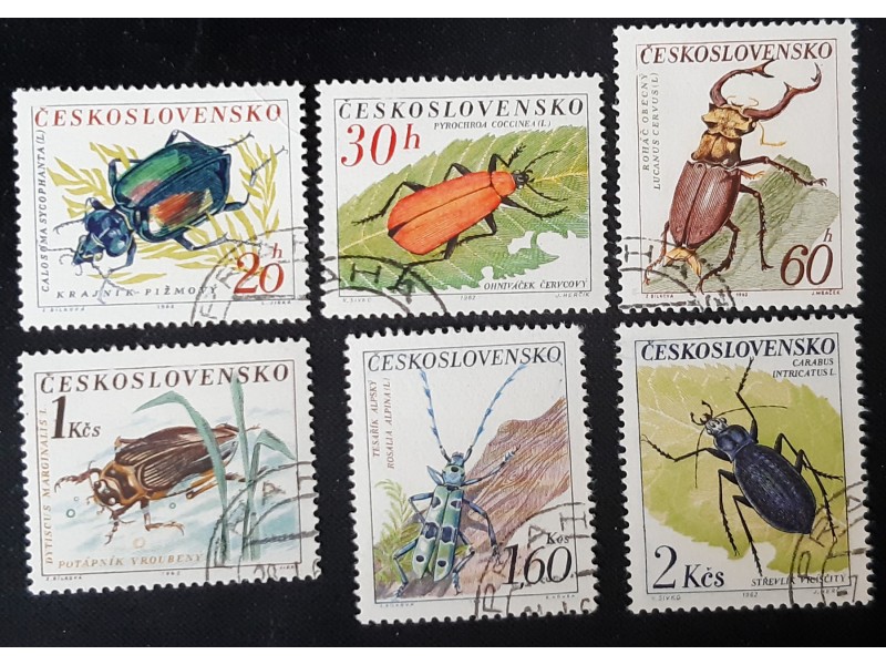 K20 Čehoslovačka Insekti 1962g cela ser žig