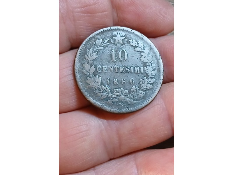 KO 388 - Italija - 10 cent 1866 - opis -