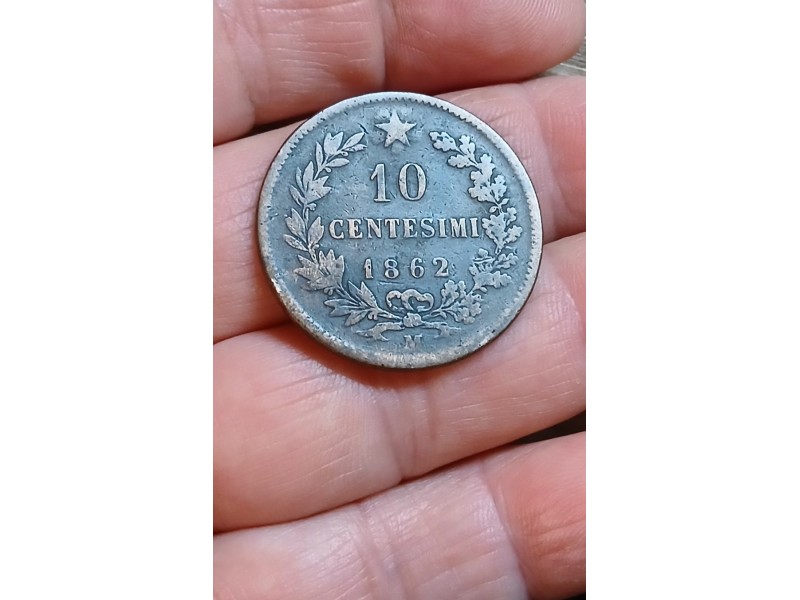 KO 389 - Italija - 10 cent 1862 - opis -