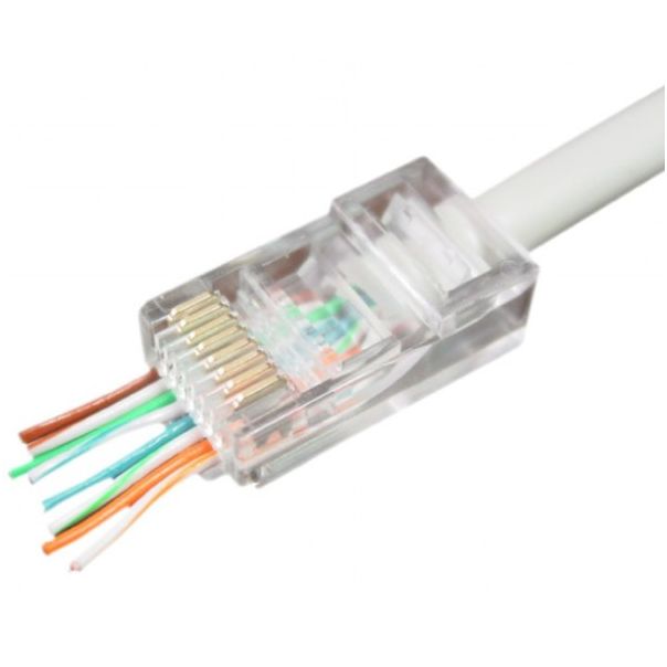 LC-PTU-01/100 Gembird Universal pass-through modular CAT5 UTP plug 8P8C, 100u pak /CENA PO PAKOVANJU