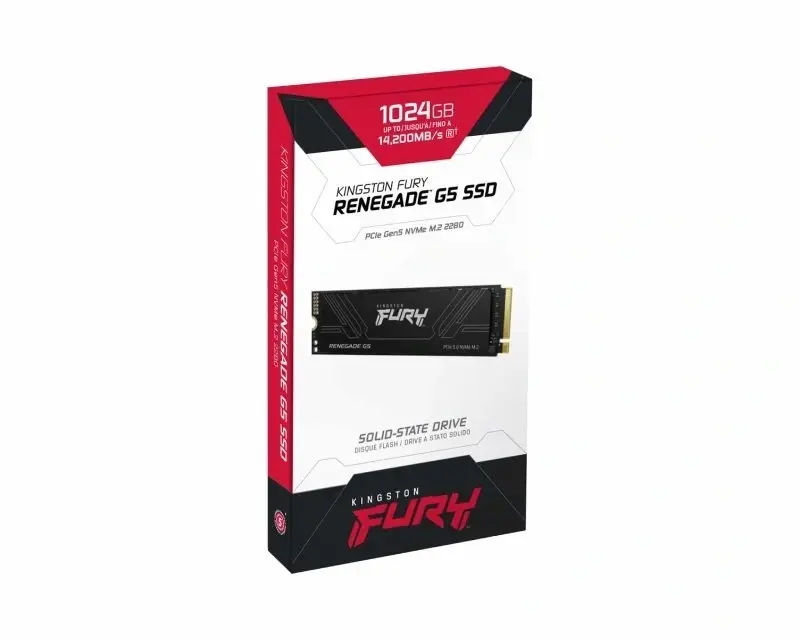 SSD 1TB Kingston FURY Renegade G5 SFYR2S/1T0, 14200MBs/11000MBs, M.2 NVMe PCIe 5.0