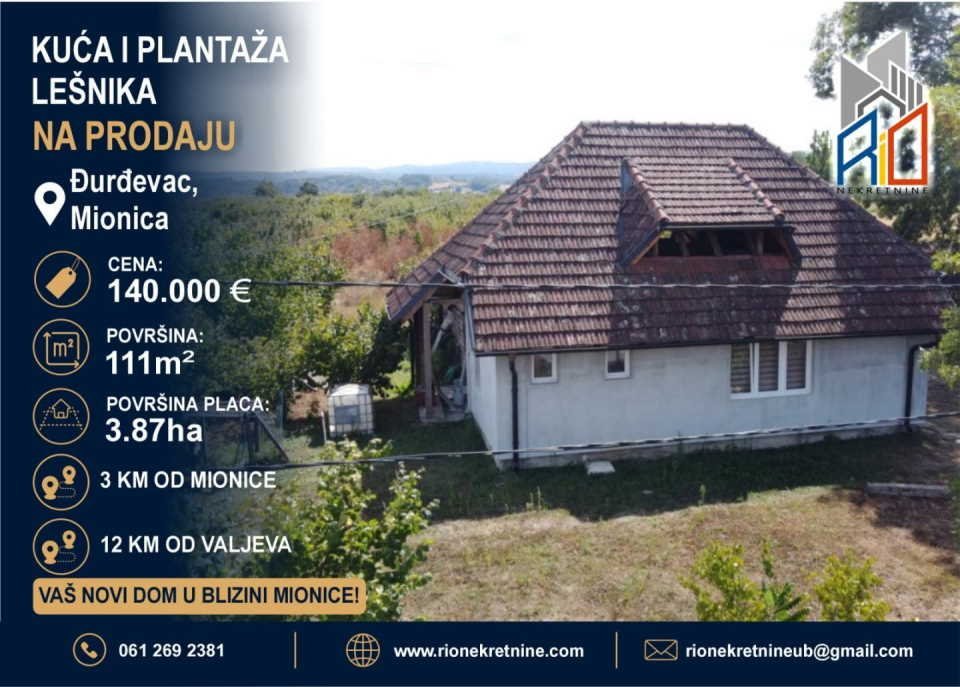 NA PRODAJU! Useljiva kuća u Djurdjevcu kod Mionice!