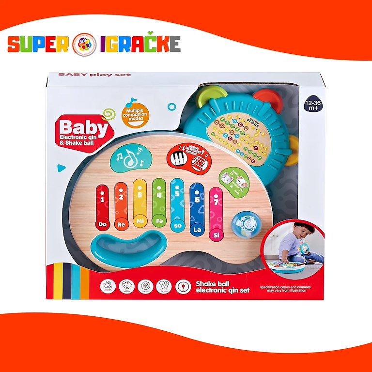 BEBI PIANO I DAIRE MINI
BEBI PIANO I DAIRE MINI JE MUZIČKI SET KOJI KOMBINUJE ELEKTRONSKI PIANO SA 7 ŠARENIH DIRKI I MALU DAIRU ZA DODATNU RITMIČKU IGRU.