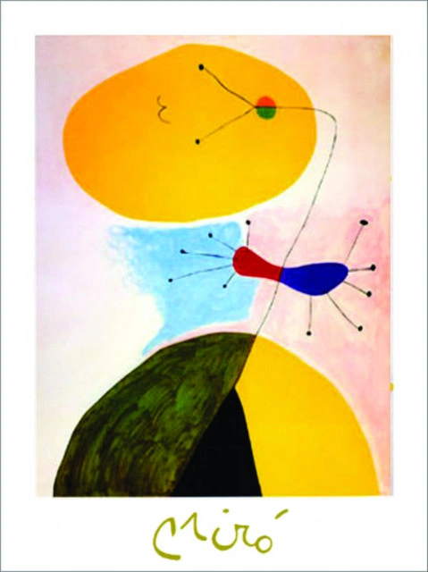 J. Miro, Portrait , uramljena slika 40x50cm