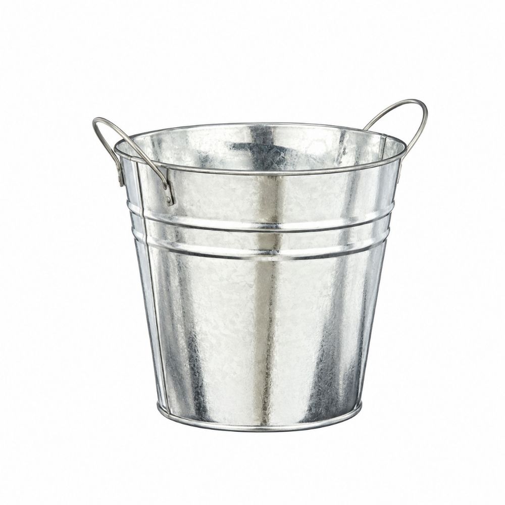 Saksija metalna joey okrugla, siva – h15 × d16 cm