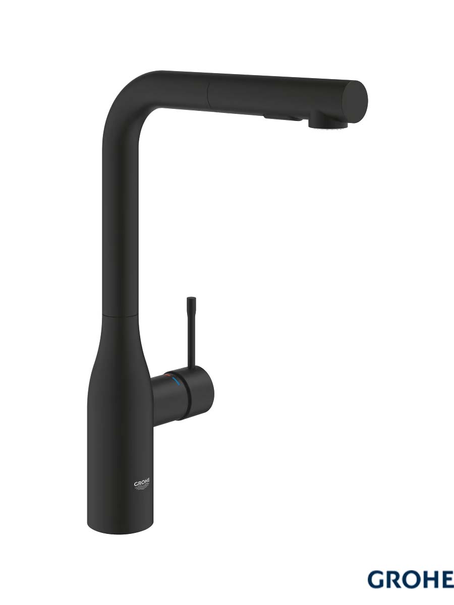 Baterija za sudoperu Grohe Essence L 30504KF0 sa izvlačećim tušem 2F phantom black