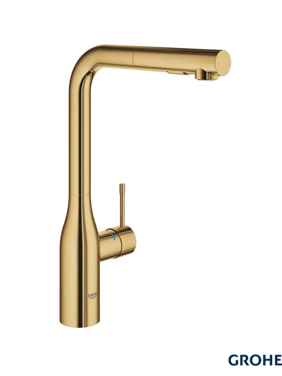 Baterija za sudoperu Grohe Essence L 30504GL0 sa izvlačećim tušem 2F cool sunrise
