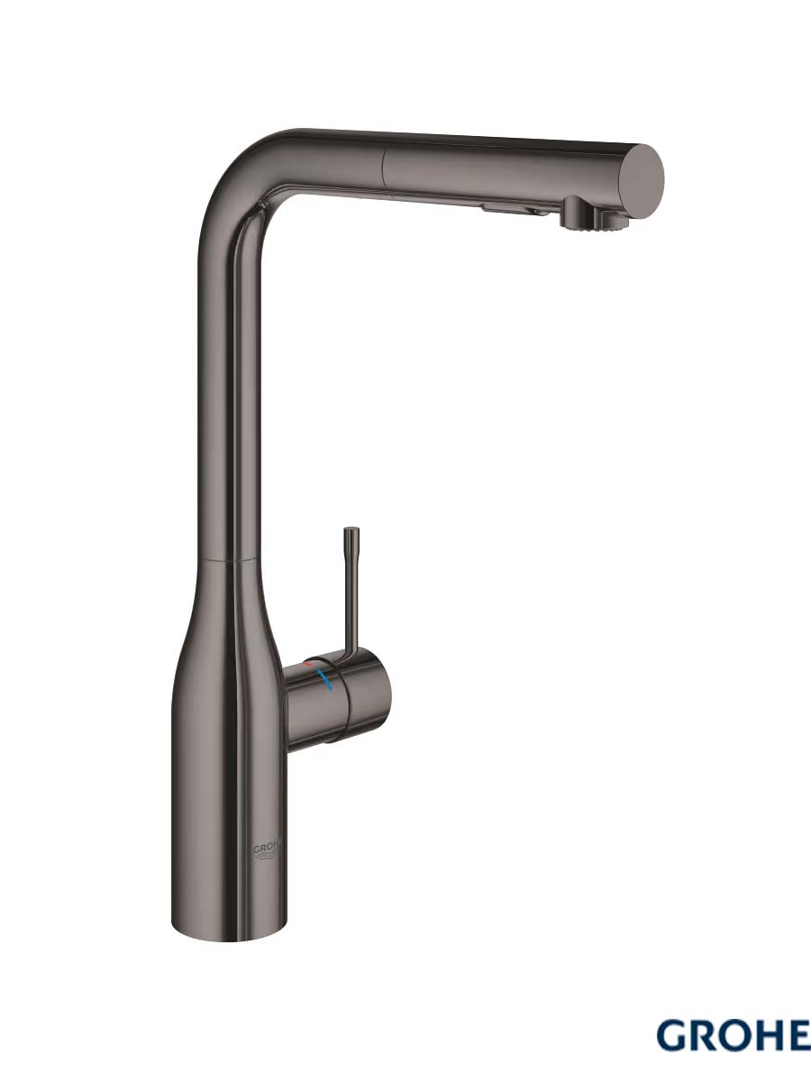 Baterija za sudoperu Grohe Essence L 30504AL0 sa izvlačećim tušem 2F brushed hard graphite
