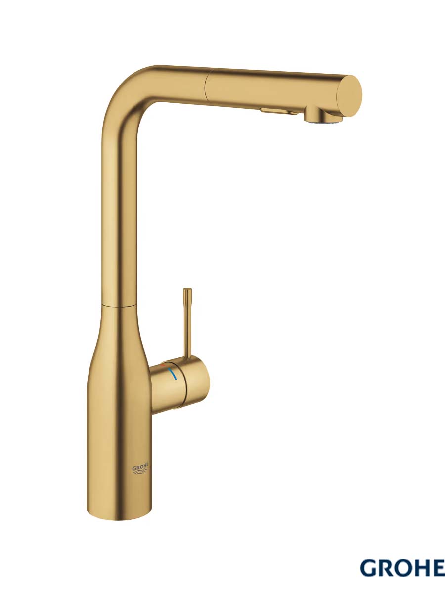 Baterija za sudoperu Grohe Essence L 30504GN0 sa izvlačećim tušem 2F brushed cool sunrise