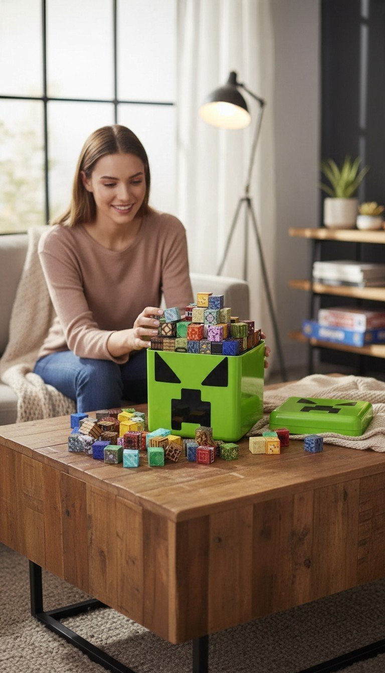 Minecraft magnetne kockice 180 kom + 4 figure – kreativni set u poklon pakovanju