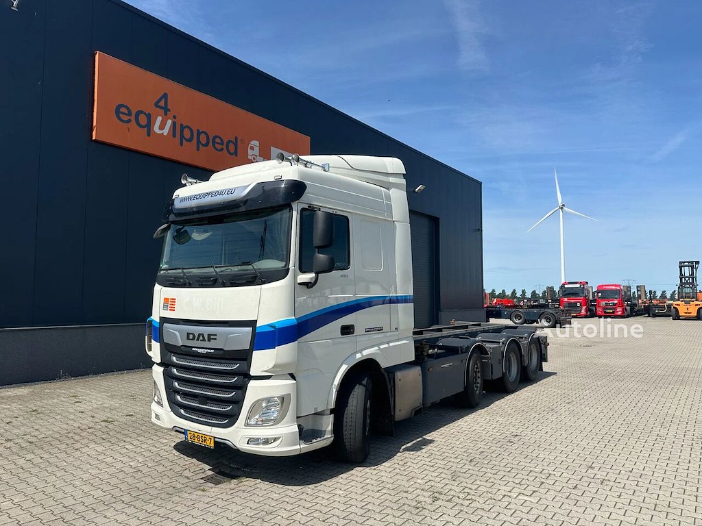 DAF XF 480 XF 480 8x2 SC BDF / 10T frontaxle / EURO VI D / 365.000 k vozilo za prevoz kontejnera