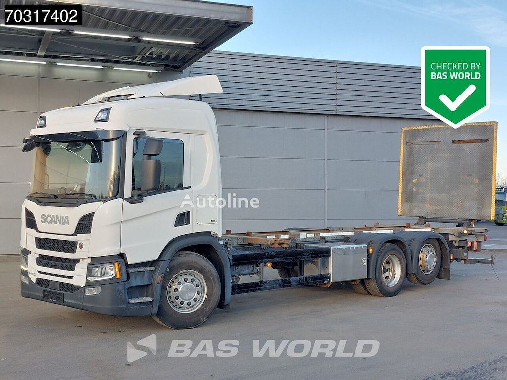 Scania P500 P 6X2 BDF Full Air Lift+Steering Axle 2500kg Ladebordwand R vozilo za prevoz kontejnera