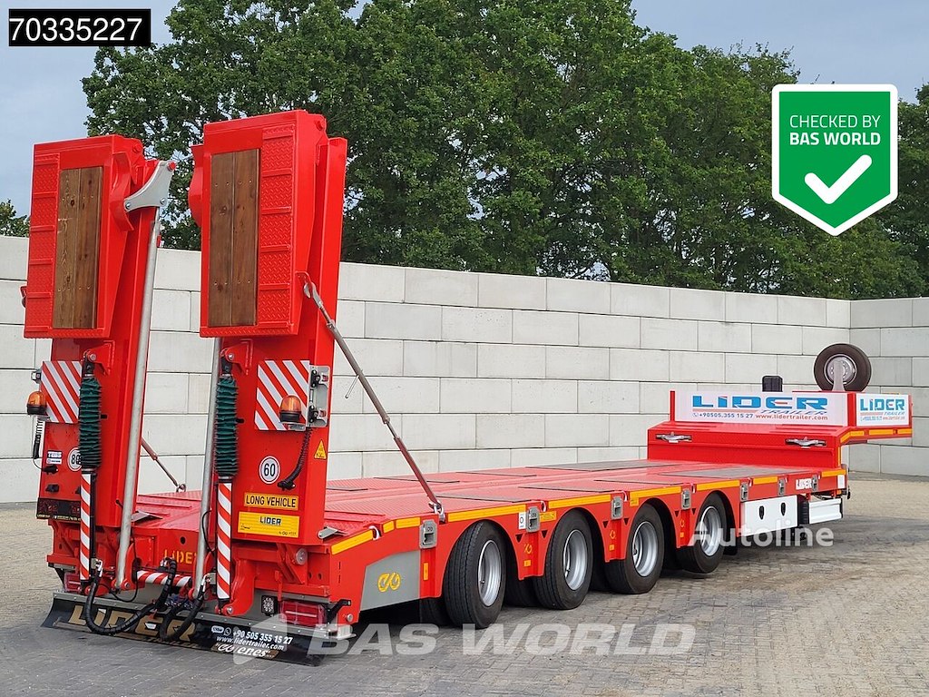 Nova Lider 4 axles New 2xSteering 1x Liftaxle Ramps poluprikolica sa niskom platformom