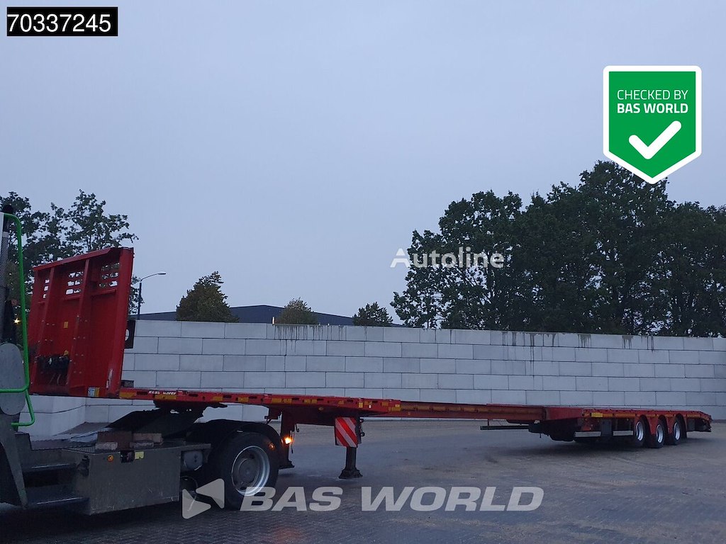 Kässbohrer 3 axles Extendable Lift + Steering Axle BPW MOT 082/27 poluprikolica sa ravnom platformom