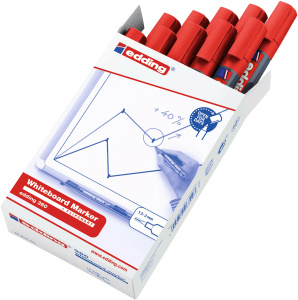 Marker za belu tablu E-360 1,5-3mm, zaobljeni, pak. sa 10 kom. crvena Edding