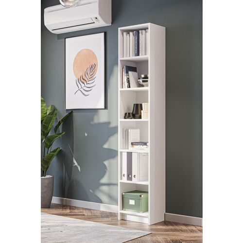 Hanah Home polica za knjige Bili 5 40, 40 cm, bela