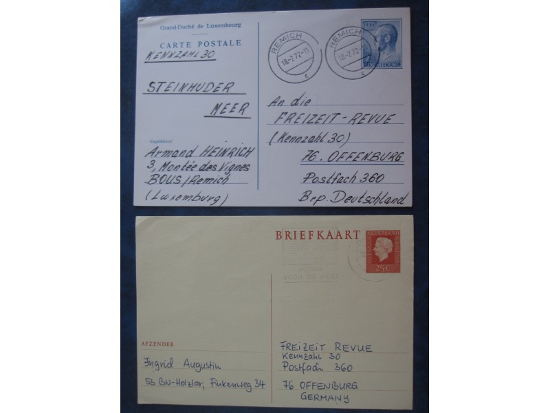 DVE POST KARTE 1972