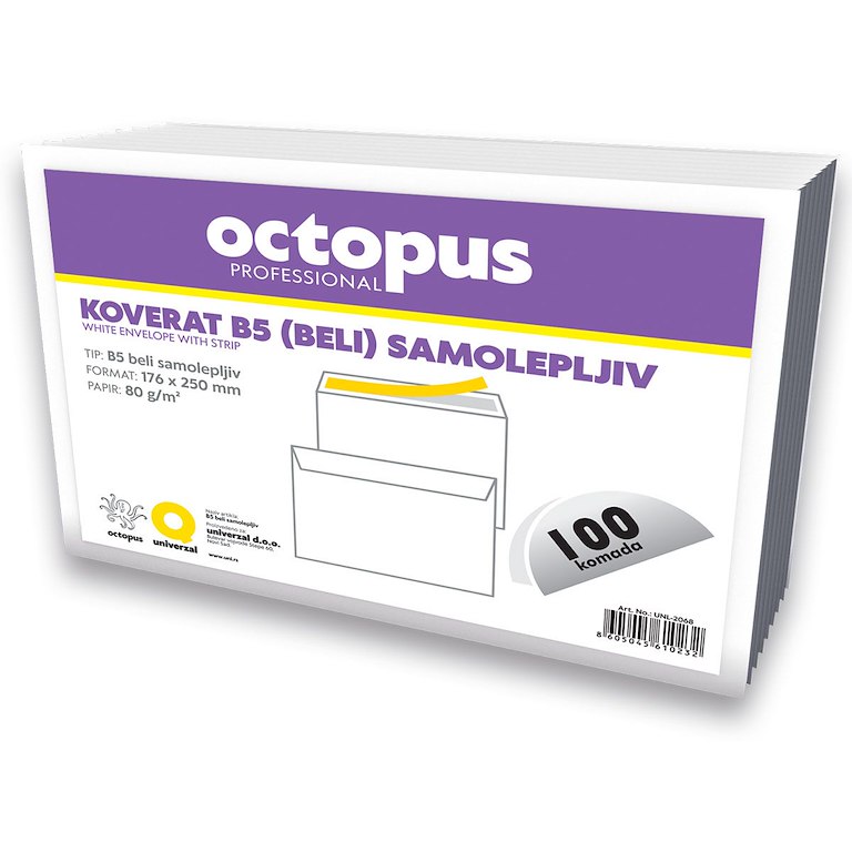 KOVERAT B-5 BELI BP 100/1 SAMOLEPLJIVI UNL-2068