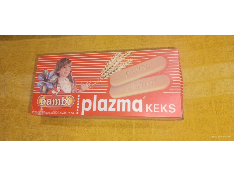 PLAZMA KEKS kutija ambalaza iz 1991