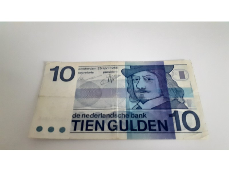 HOLANDIJA - 10 GULDENA - 1968