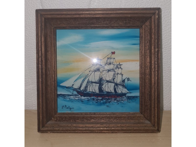 Umetnička minijatura Jedrenjak Matišić 14x14 (pr.276)