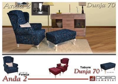 Ležaj i tabure Dunja 70