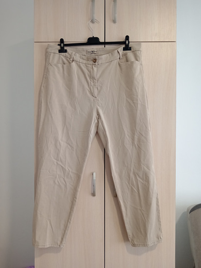 Pamučne krem pantalone