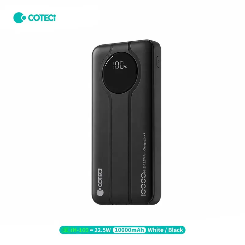 Power bank prenosiva baterija Coteci 22.5W iH-160 10000mAh crna