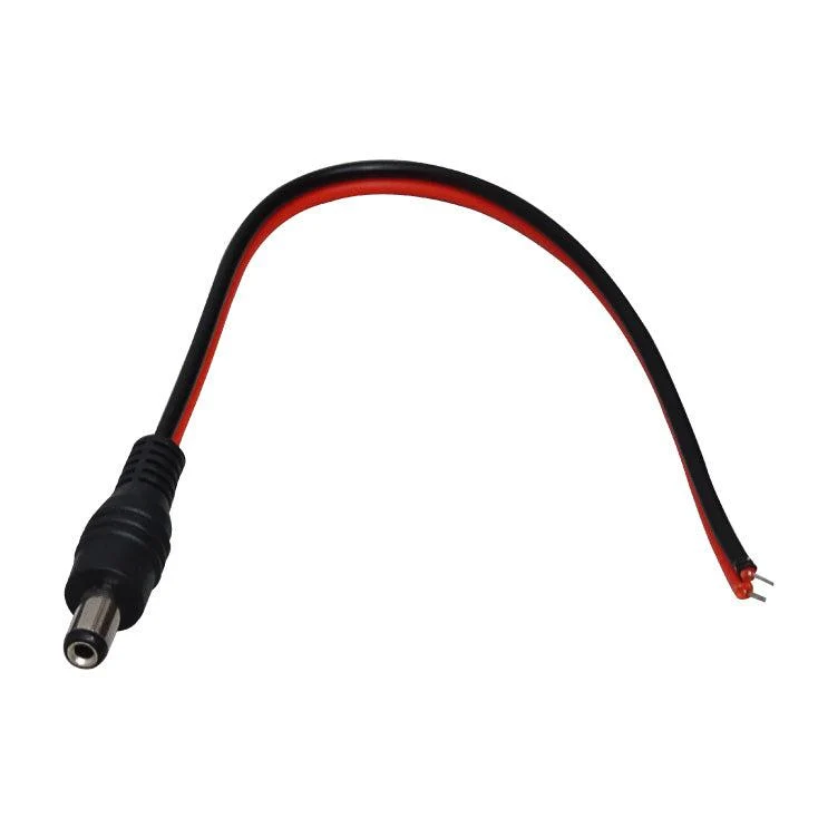 Utikač za napajanje sa kabelom — 2.1 / 5.5 mm, Crna