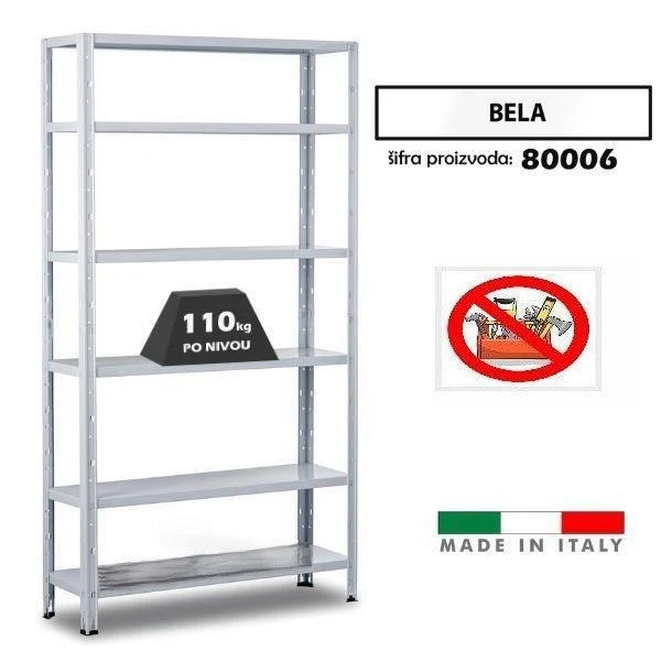 Metalna polica — 188 x 100 x 30 cm, 110 kg