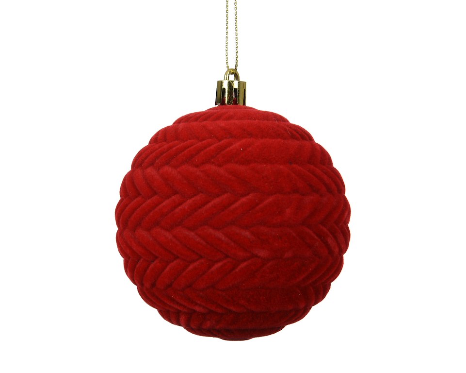 NG dekoracija - HANGING BAUBLE 8cm 453022 - Red - KMG
