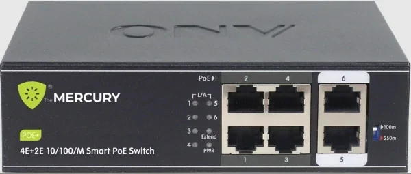 Mercury H1064PL PoE switch 6 portova 10/100 Mbps 4x PoE 65 W