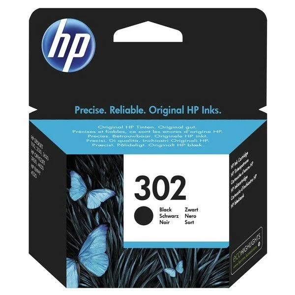 HP 302 Black kertridž 190 strana F6U66AE