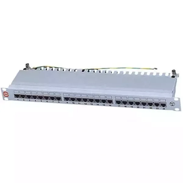 Patch panel 19" 1U 24 porta RJ-45 STP Fully Shielded LSA
