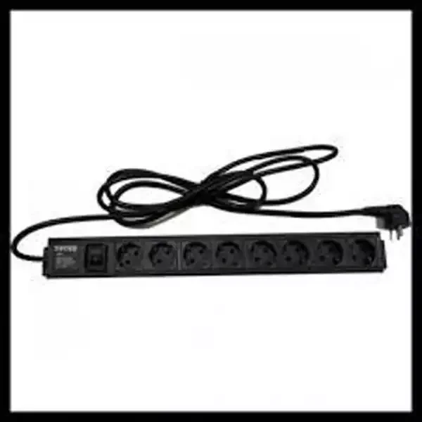 PDU razvodni panel 19" 1U 8 utičnica sa prekidačem i prenaponskom zaštitom PDU-8SP-1U