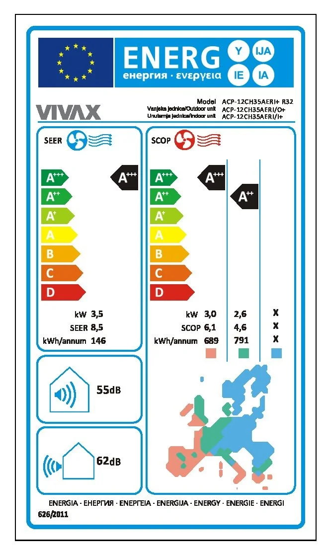 Vivax COOL inverter klima uređaj 12000 BTU R32 ACP-12CH35AERI+