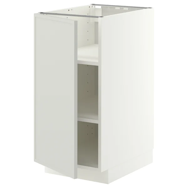 Podni element s policama, bela/Aspudden svetlosiva, 40x60 cm