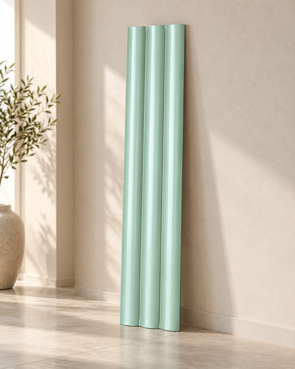 PVC zidna letvica u dekoru kože 05382 – mint zelena, 290 cm