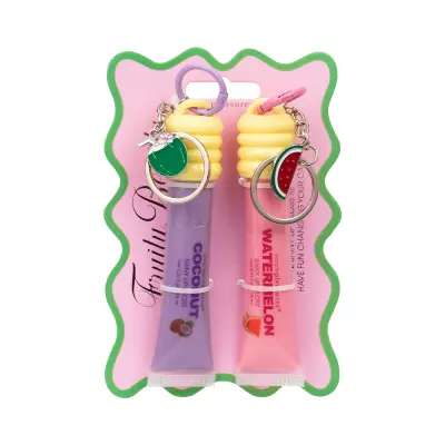 Tri Coastal Design Group S.R.L Sjajevi za usne-privezak, Fruity, Coconut and Watermelon, 2 komada