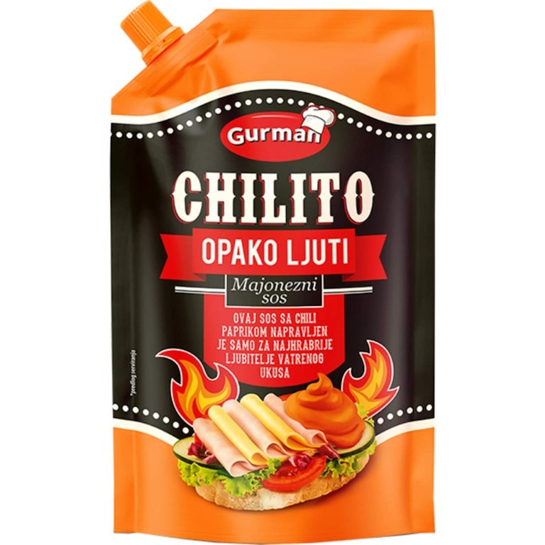 Sos čili Chilito opako ljuti dojpak 300g Gurman