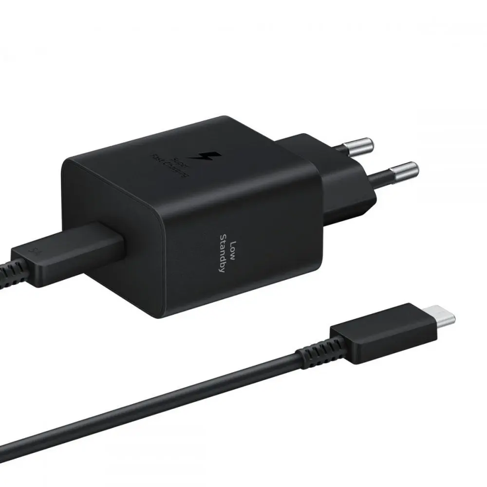 Kućni punjač, Brzo punjenje, PD, 45W, za Samsung, sa PD Type-C kablom, Crni