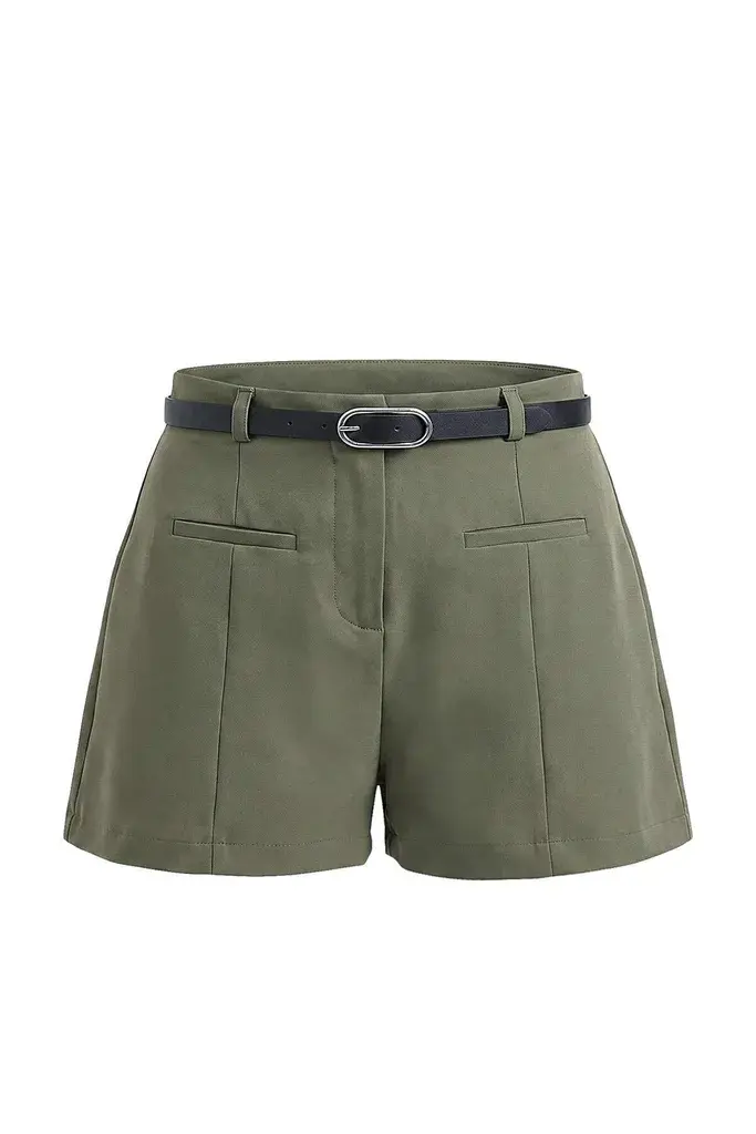 Trendyol ženski šorts Twoaw27Sr00025, maslinasta