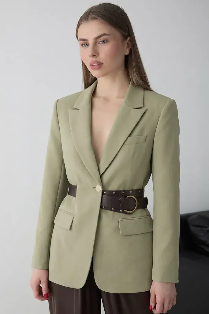 Trendyol ženska jakna model Twoss26Bc00040, svetlo maslinasta